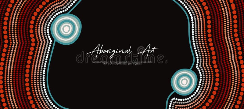 Dot Pattern Aboriginal Artwork in Vector Banner Format Stock ...