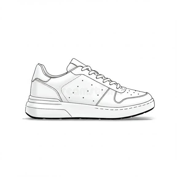 Illustration of a Basic Sneaker Design Featuring Clean, Flowing Lines ...