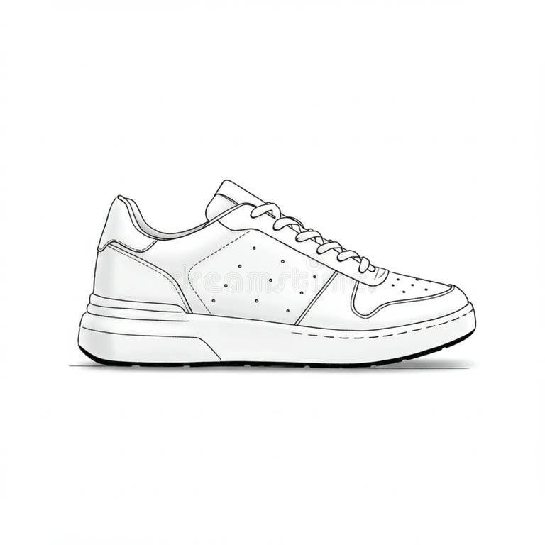 Illustration of a Basic Sneaker Design Featuring Clean, Flowing Lines ...