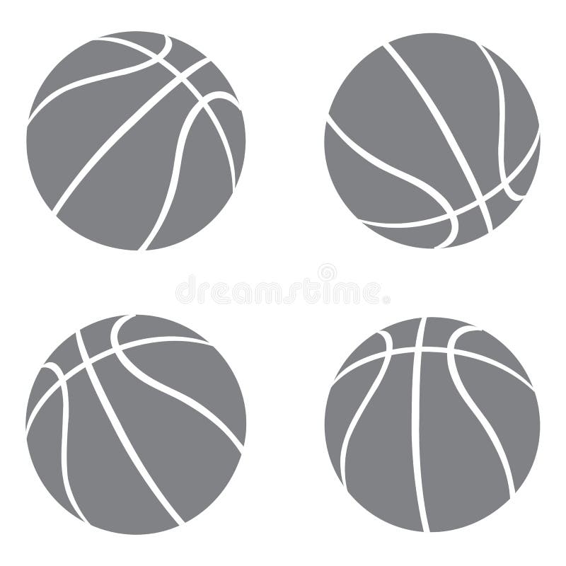 Set of Basketballs on a Gray Background. Vector Stock Vector ...