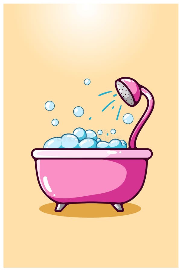 Illustration of a Bathtub Hand Drawing Stock Vector - Illustration of ...