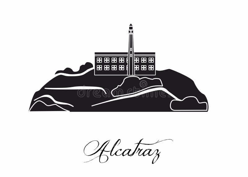 The Illustration with the Beautiful Alcatraz USA Stock Vector ...