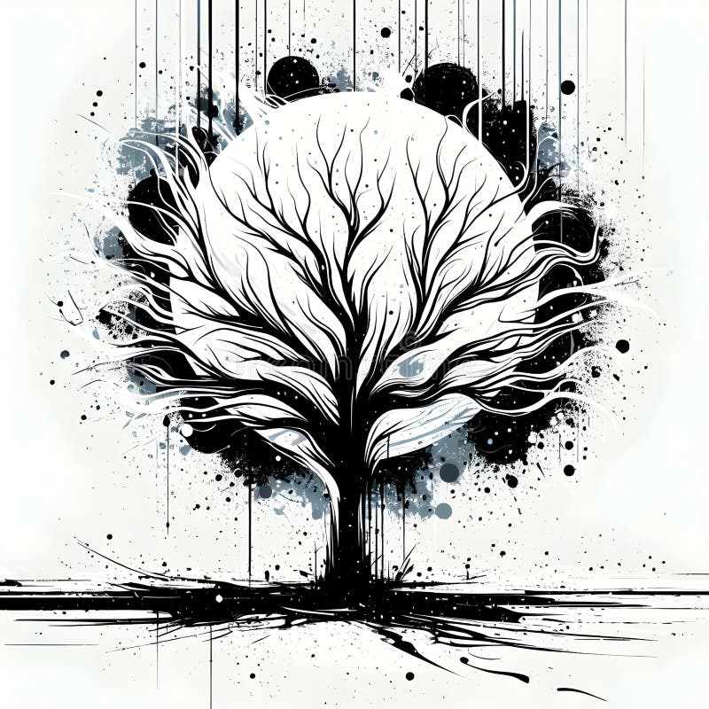 Beautiful Black tree stock illustration. Illustration of brand - 309417153