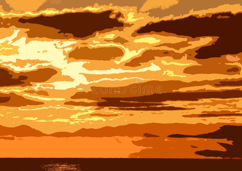 Illustration of Beautiful Colored Sunset Stock Illustration ...