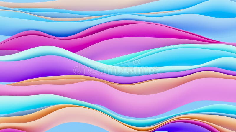 Illustration of Beautiful Colorful Soft Surfaces Wavy Effect Stock ...