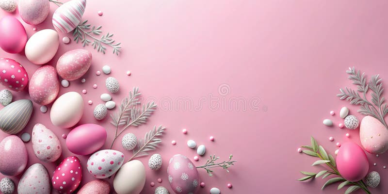 Beautiful Pink Easter Background for Cards. Frame. Stock Illustration ...