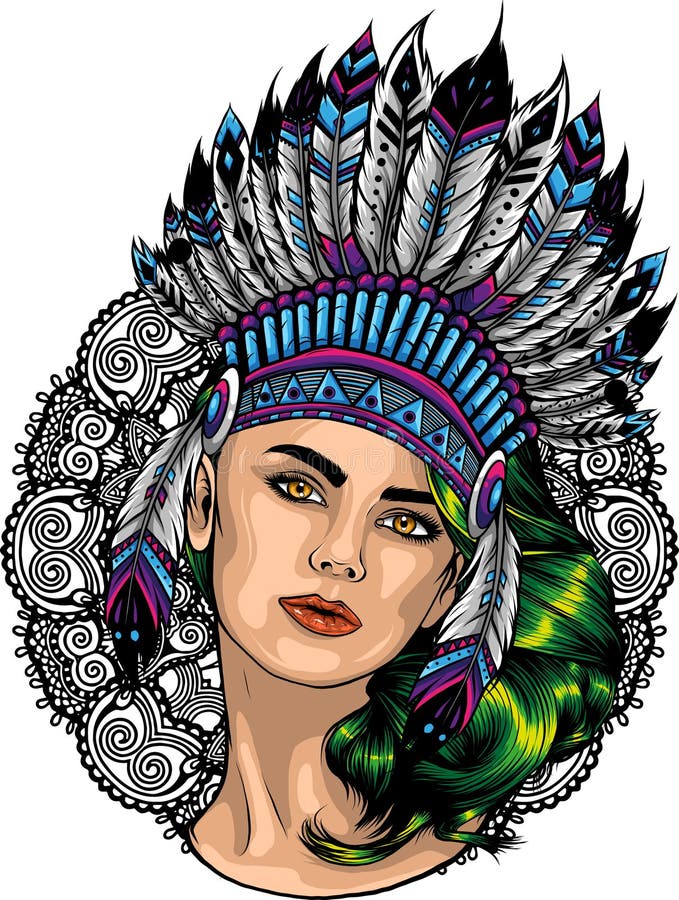 Vector Illustration of Beautiful Face Woman Art Stock Vector ...