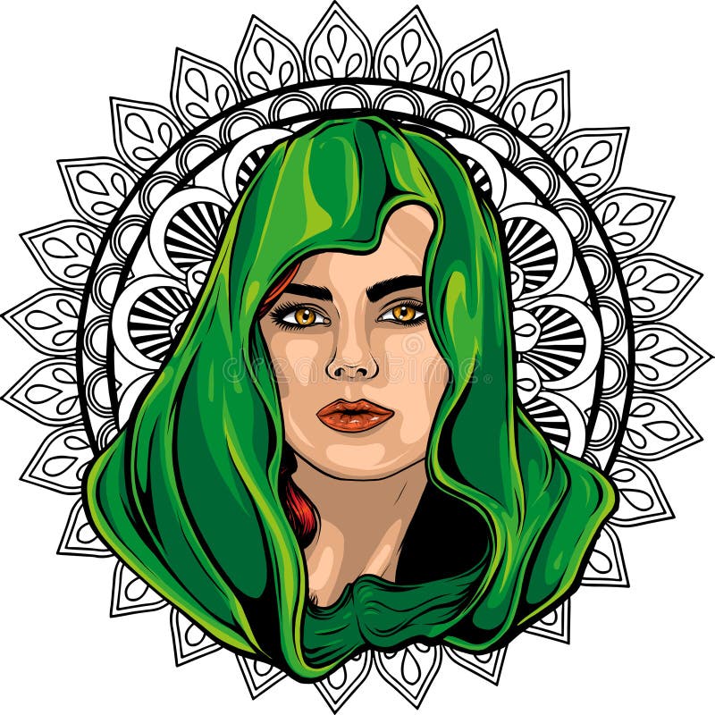 Vector Illustration of Beautiful Face Woman Art Stock Vector ...