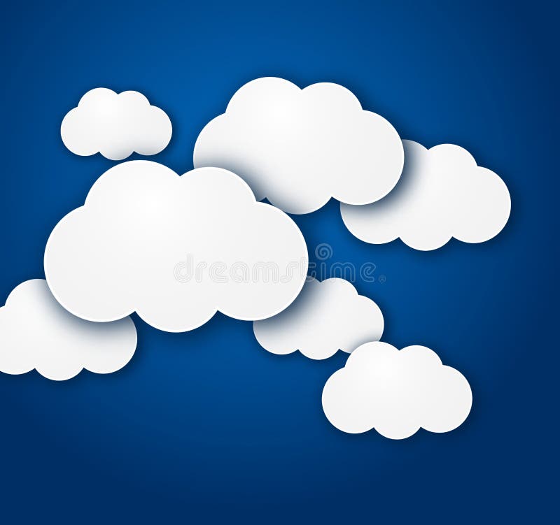 Illustration of a Beautiful Fluffy Empty Clouds on a Blue Background ...