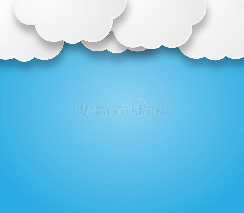 Illustration of a Beautiful Fluffy Empty Clouds on a Blue Background ...