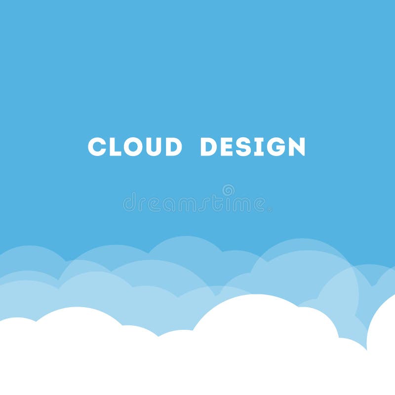 Illustration of a Beautiful Fluffy Empty Clouds on a Blue Background ...