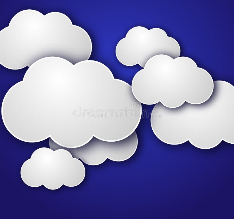 Illustration of a Beautiful Fluffy Empty Clouds on a Blue Background ...