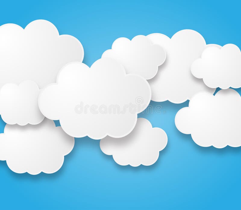 Illustration of a Beautiful Fluffy Empty Clouds on a Blue Background ...