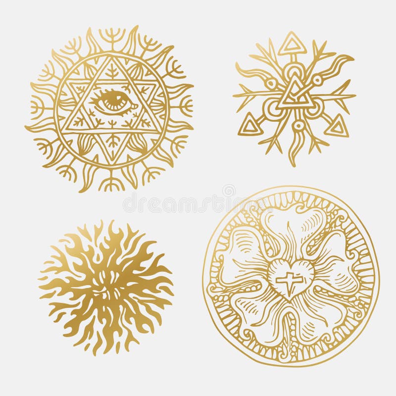 Illustration with Beautiful Hand Drawn Sun Symbol Stock Vector ...