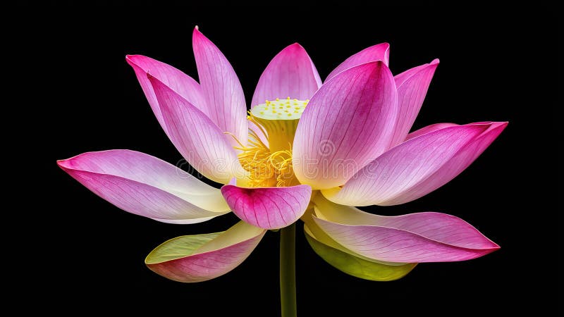 Illustration of a Beautiful Lotus Flower on a Solid Background ...