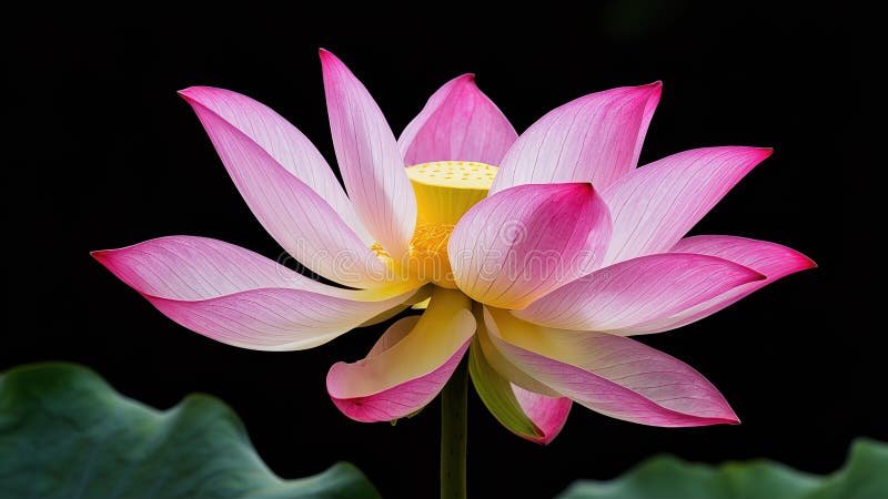 Illustration of a Beautiful Lotus Flower on a Solid Background ...