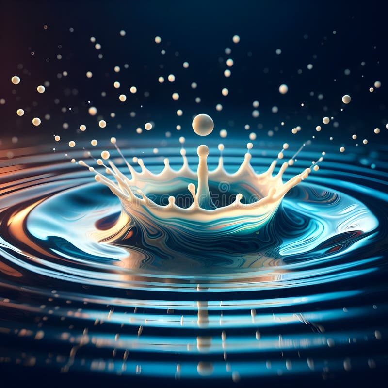 Beautiful milk drop stock illustration. Illustration of reflection ...