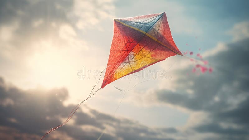Beautiful Multi Colored Triangular Shaped Kite Stock Photos - Free ...