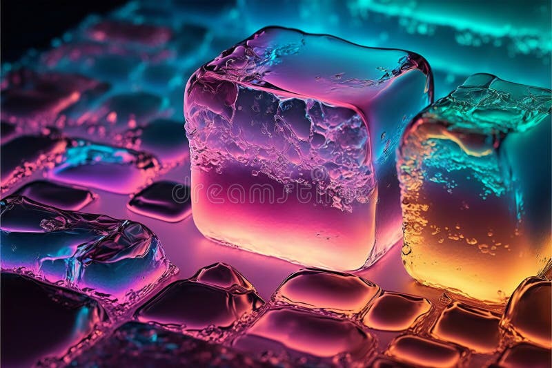 Beautiful Multicolored Glow Ice Texture, Abstract, Colors Stock ...