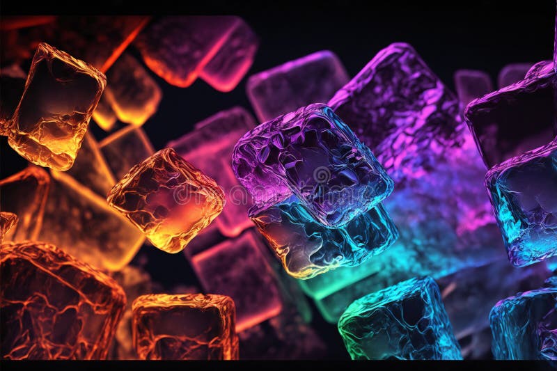 Beautiful Multicolored Glow Ice Texture, Abstract, Colors Stock ...