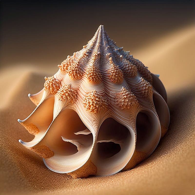 Seashell on the Seashore, Abstract Shape, Generative Ai Stock ...