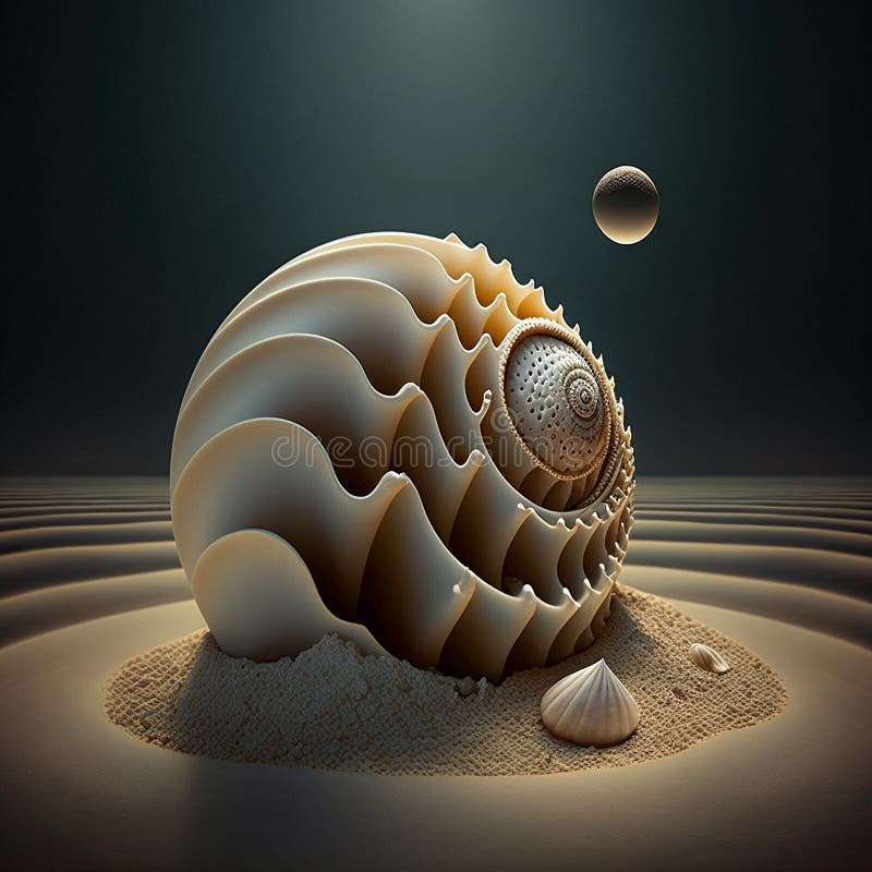 Seashell on the Seashore, Abstract Shape, Generative Ai Stock ...