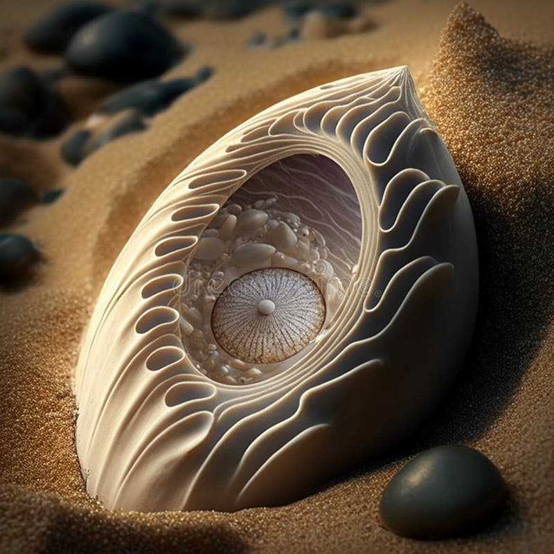 Seashell on the Seashore, Abstract Shape, Generative Ai Stock ...