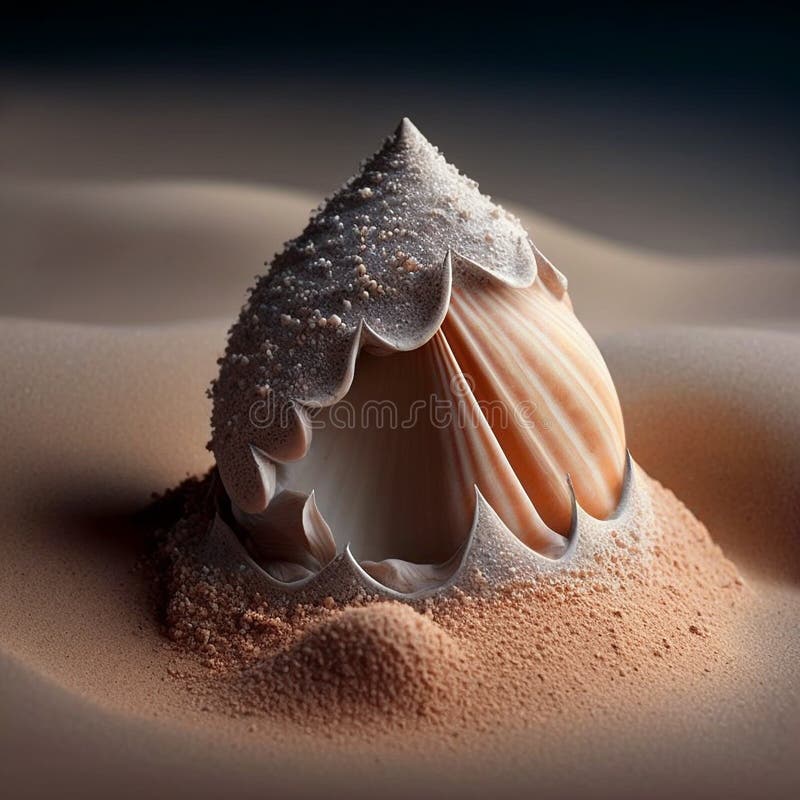 Seashell on the Seashore, Abstract Shape, Generative Ai Stock ...