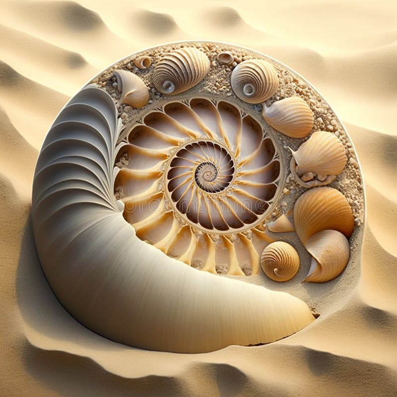 Seashell on the Seashore, Abstract Shape, Generative Ai Stock ...