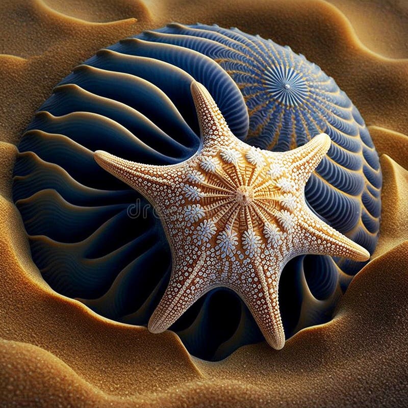 Seashell on the Seashore, Abstract Shape, Generative Ai Stock ...