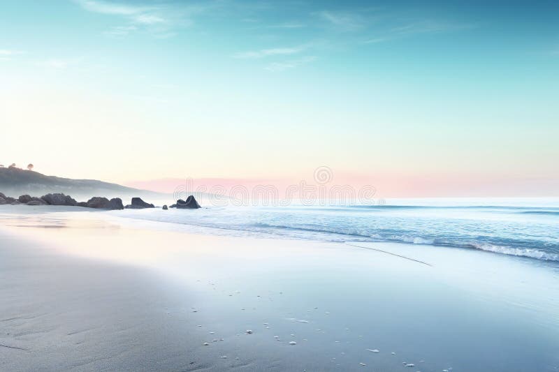 Beautiful Sunset on the Beach with Turquoise Sea and Sky Stock ...