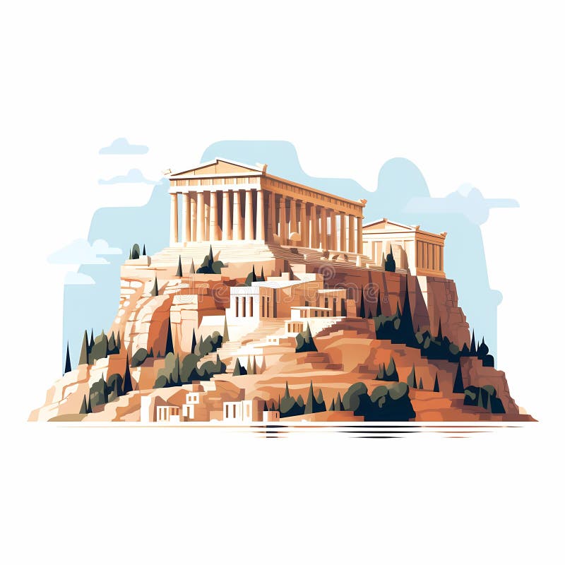 Illustration of Beautiful View of Athens, Greece Stock Illustration ...
