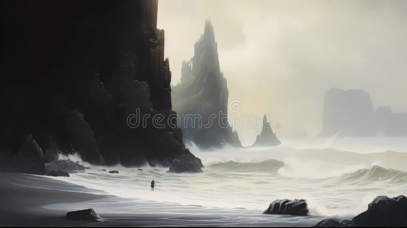 Illustration of a Beautiful View of Iceland Stock Illustration ...