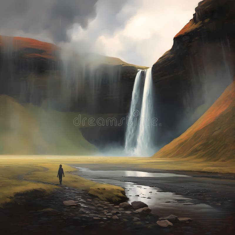 Illustration of a Beautiful View of Iceland Stock Illustration ...