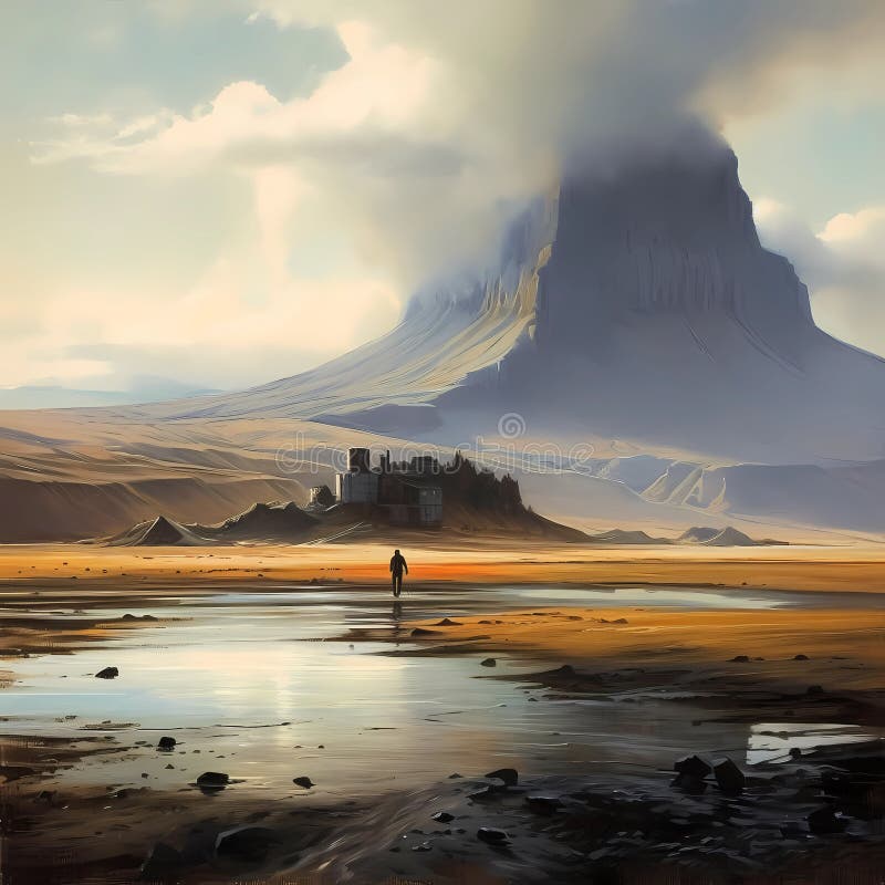 Illustration of a Beautiful View of Iceland Stock Illustration ...