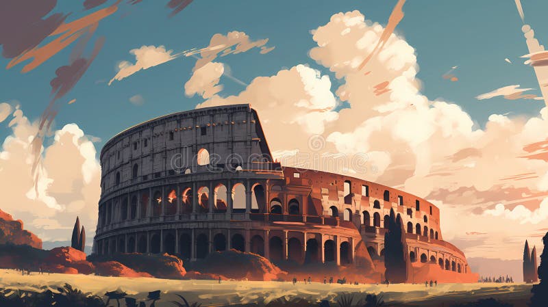 Illustration of Beautiful View of Rome, Italy Stock Illustration ...