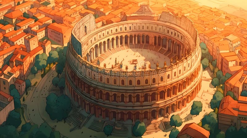 Illustration of Beautiful View of Rome, Italy Stock Illustration ...