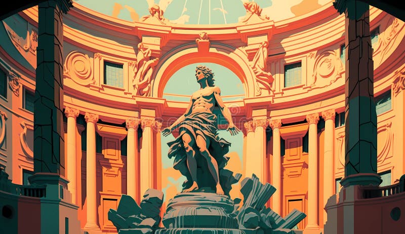 Illustration of Beautiful View of Rome, Italy Stock Illustration ...