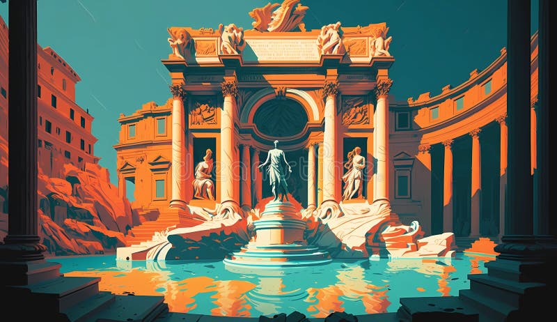 Illustration of Beautiful View of Rome, Italy Stock Illustration ...