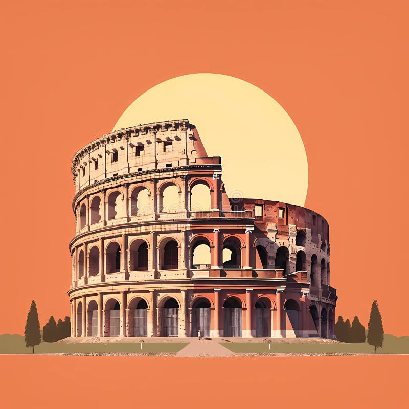 Illustration of Beautiful View of Rome, Italy Stock Illustration ...