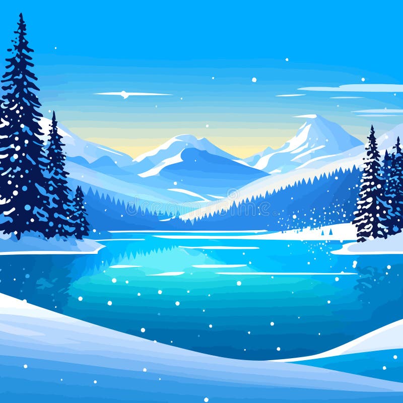 Illustration of a Beautiful Winter Scene Stock Illustration ...