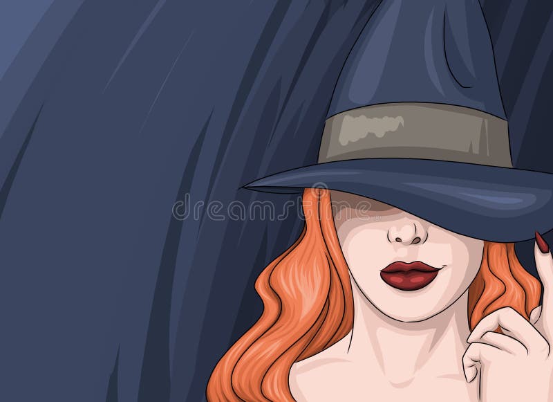 Illustration of a Beautiful Witch Stock Vector - Illustration of hair ...
