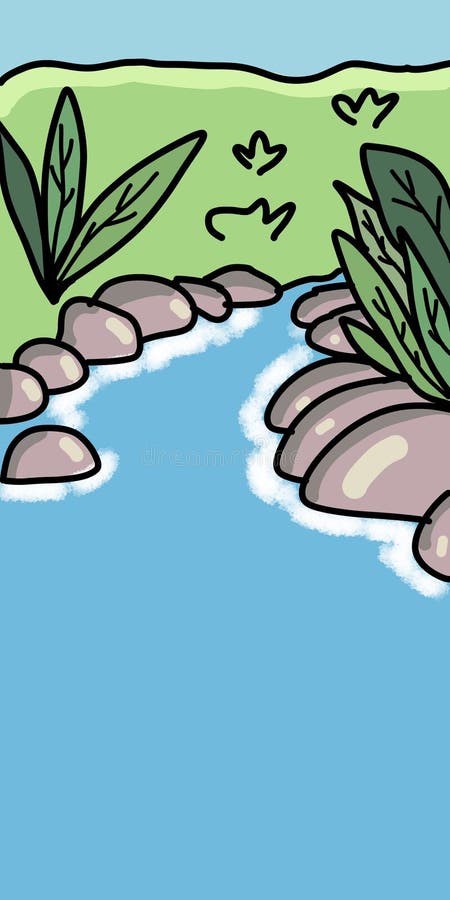 The Illustration of Beautifull River. River Cartoon. Stock Illustration ...