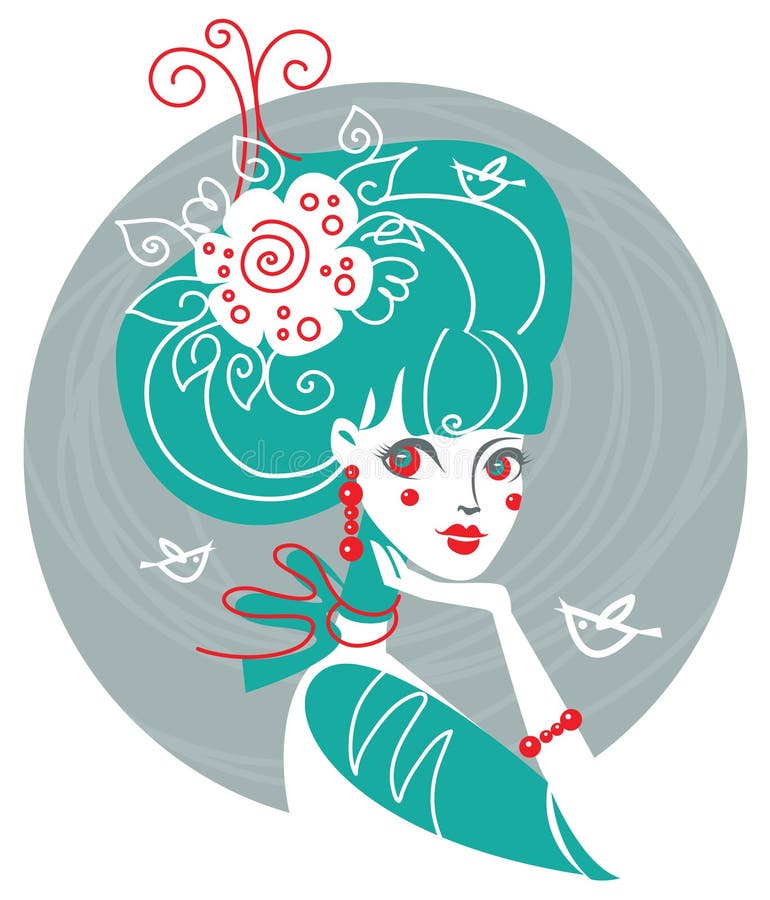 Illustration Of Cancer Zodiac Sign As A Beautiful Girl Stock
