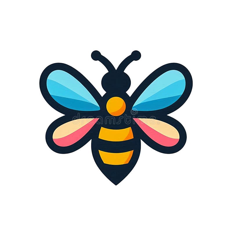 An Illustration of a Bee that is Simple, Minimalistic, and Colorful ...