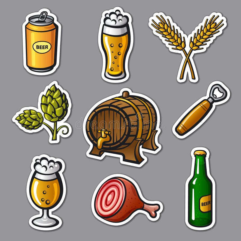 Beer stickers stock illustration. Illustration of pint - 159921059