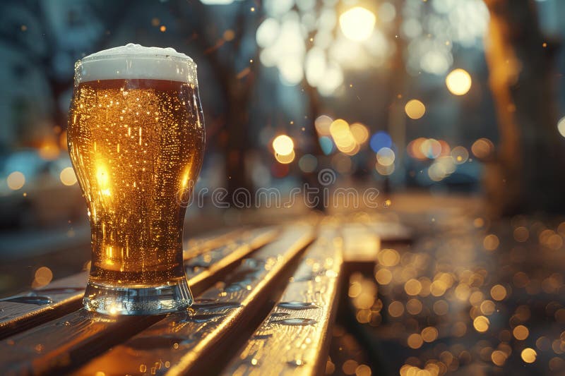 The Beer is Sitting on Top of the Bench, High Quality, High Resolution ...