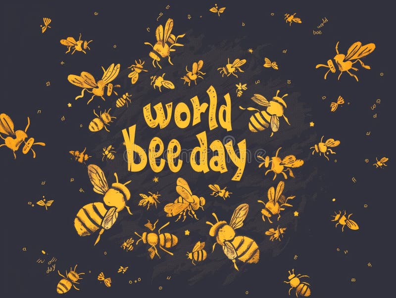 Illustration of Bees for World Bee Day Stock Illustration ...