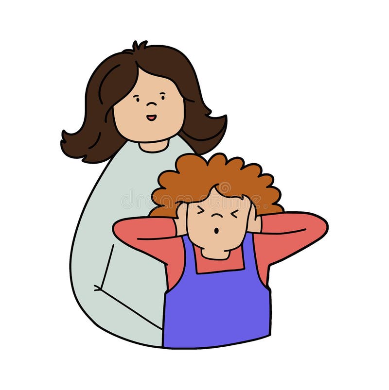 Illustration of a Behavior of a Child with Autism. Stock Illustration ...