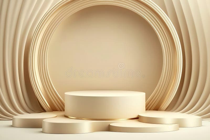 Illustration of a Beige Display Podium with Silk Fabric. AI Generation ...